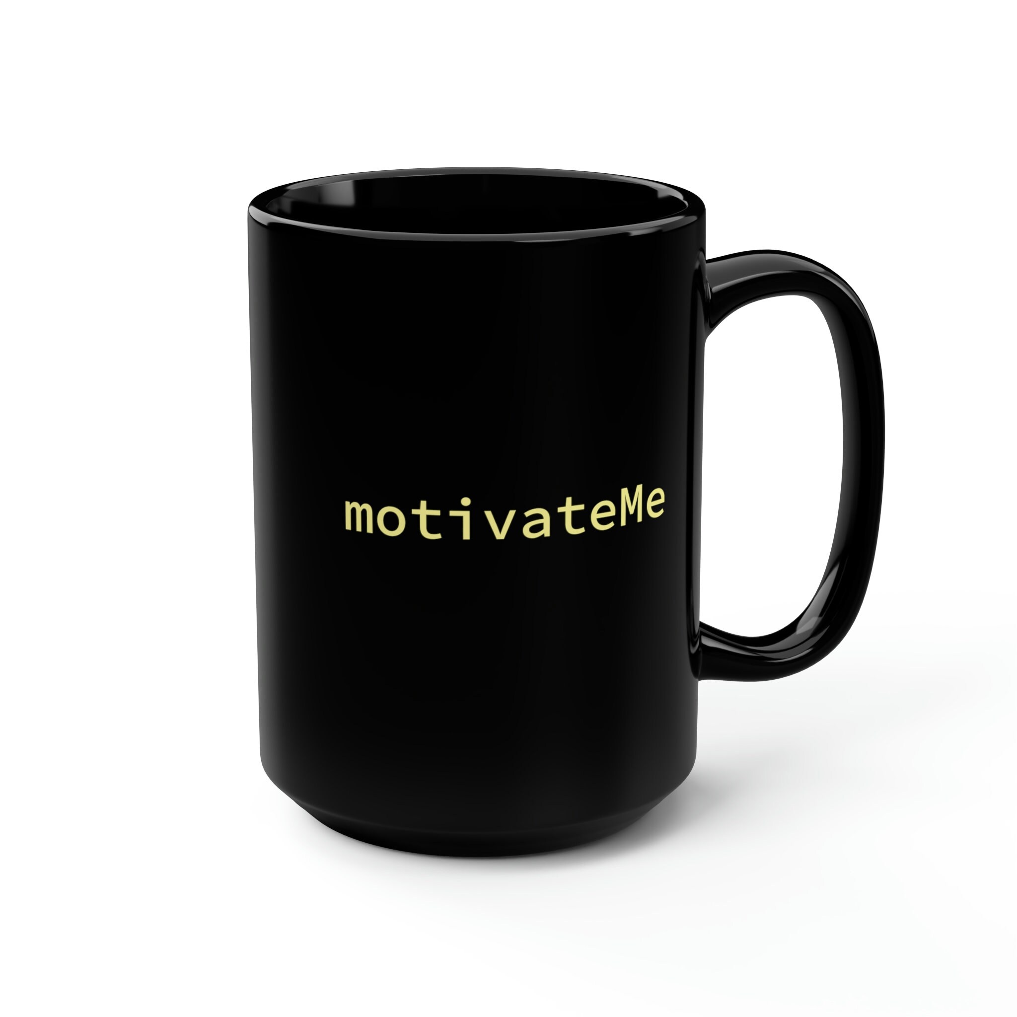 Black 'motivateme' Javascript Code Mug, 15oz - Etsy