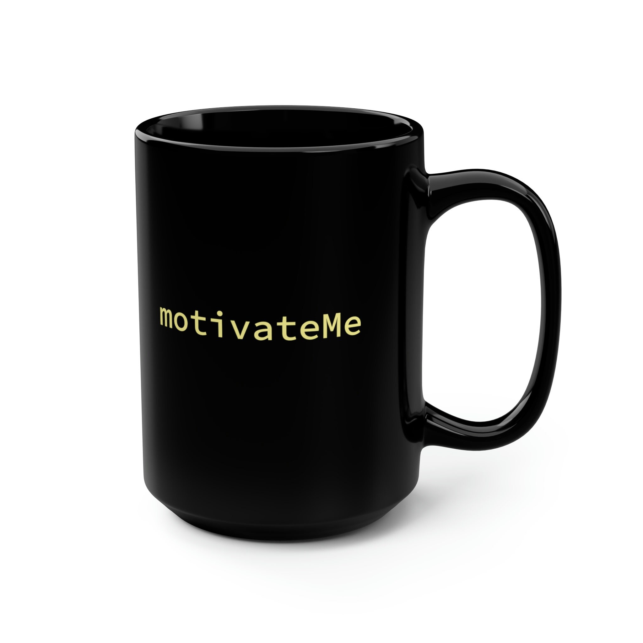 Black 'motivateme' Javascript Code Mug, 15oz - Etsy