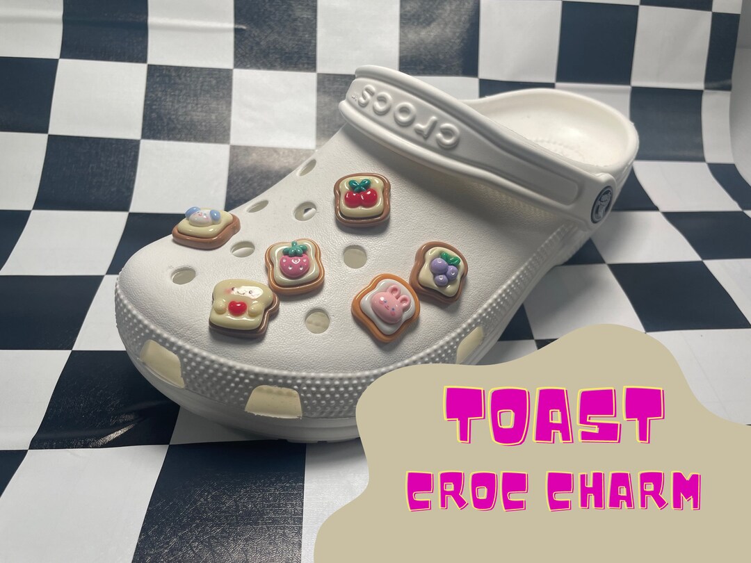 Kawaii Toast Shoe Charm // Shoe Charms // Cute Food // Cute // Adorable ...