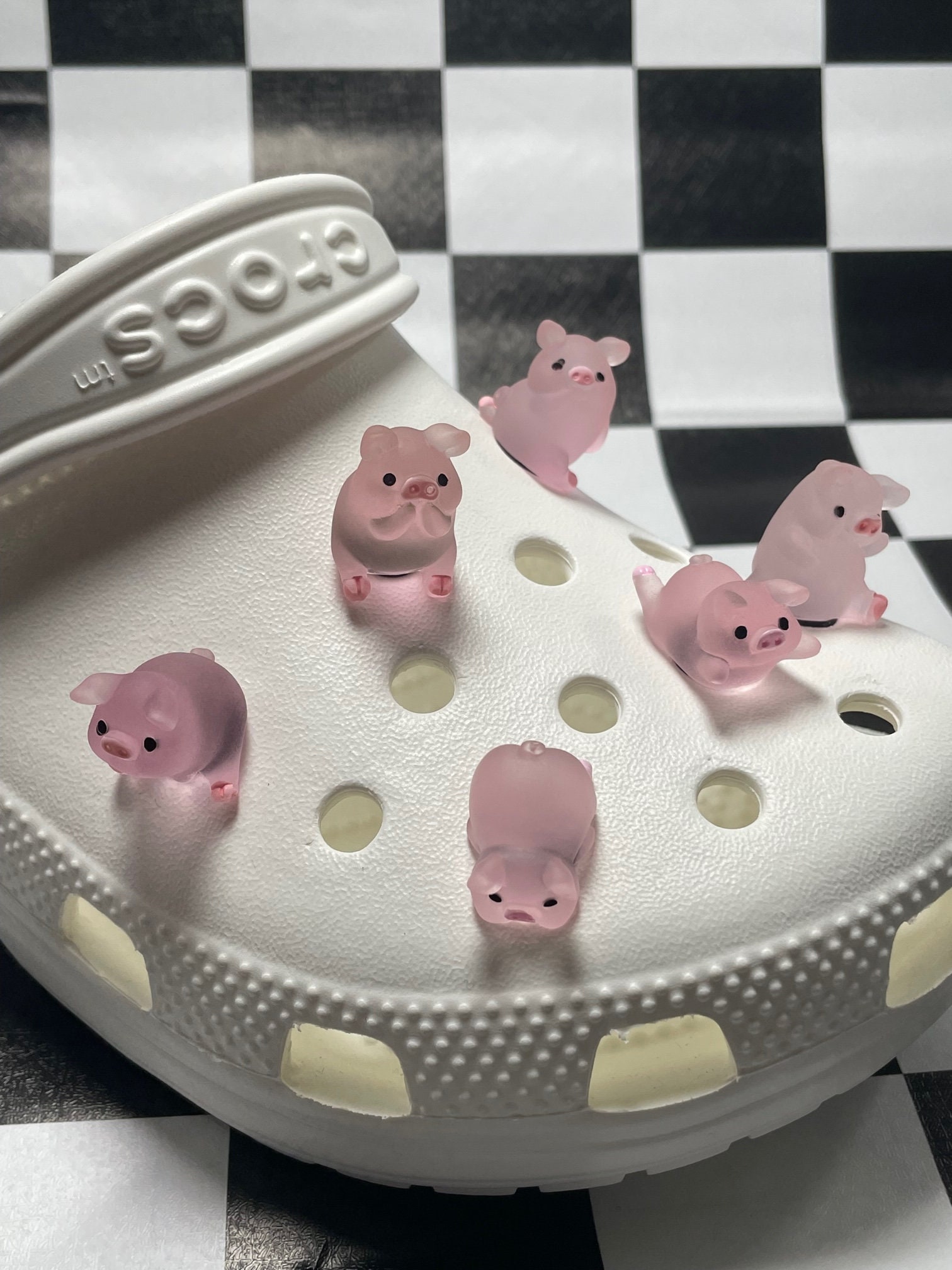 Piggie Shoe Charms // GLOW in the DARK // Handmade // Quirky // Pink ...