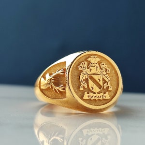 Family Crest Signet Ring Coat of Arms Ring Custom Rings for Men Silver ...