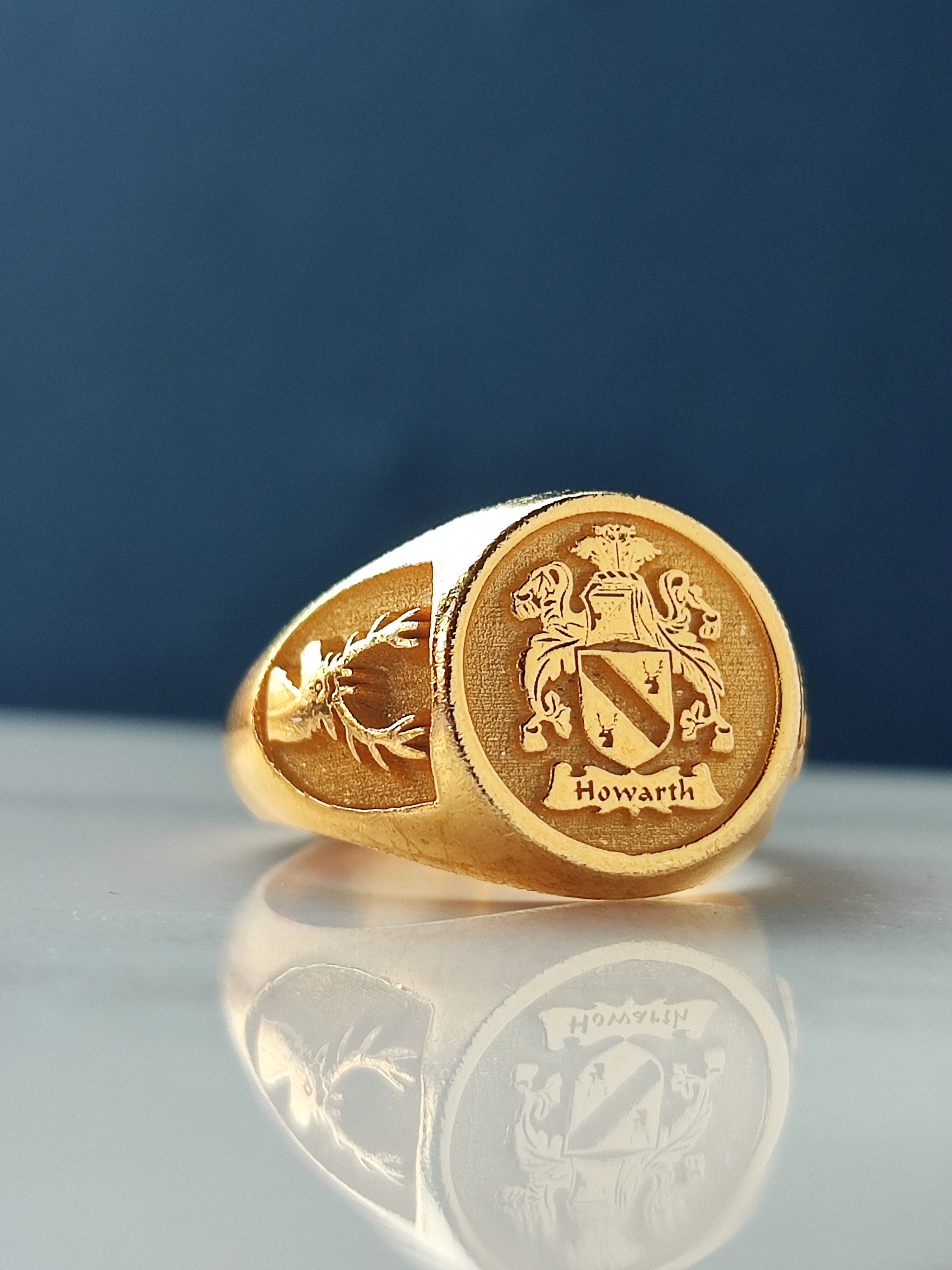 Family Crest Signet Ring Coat of Arms Ring Custom Rings for Men Silver ...