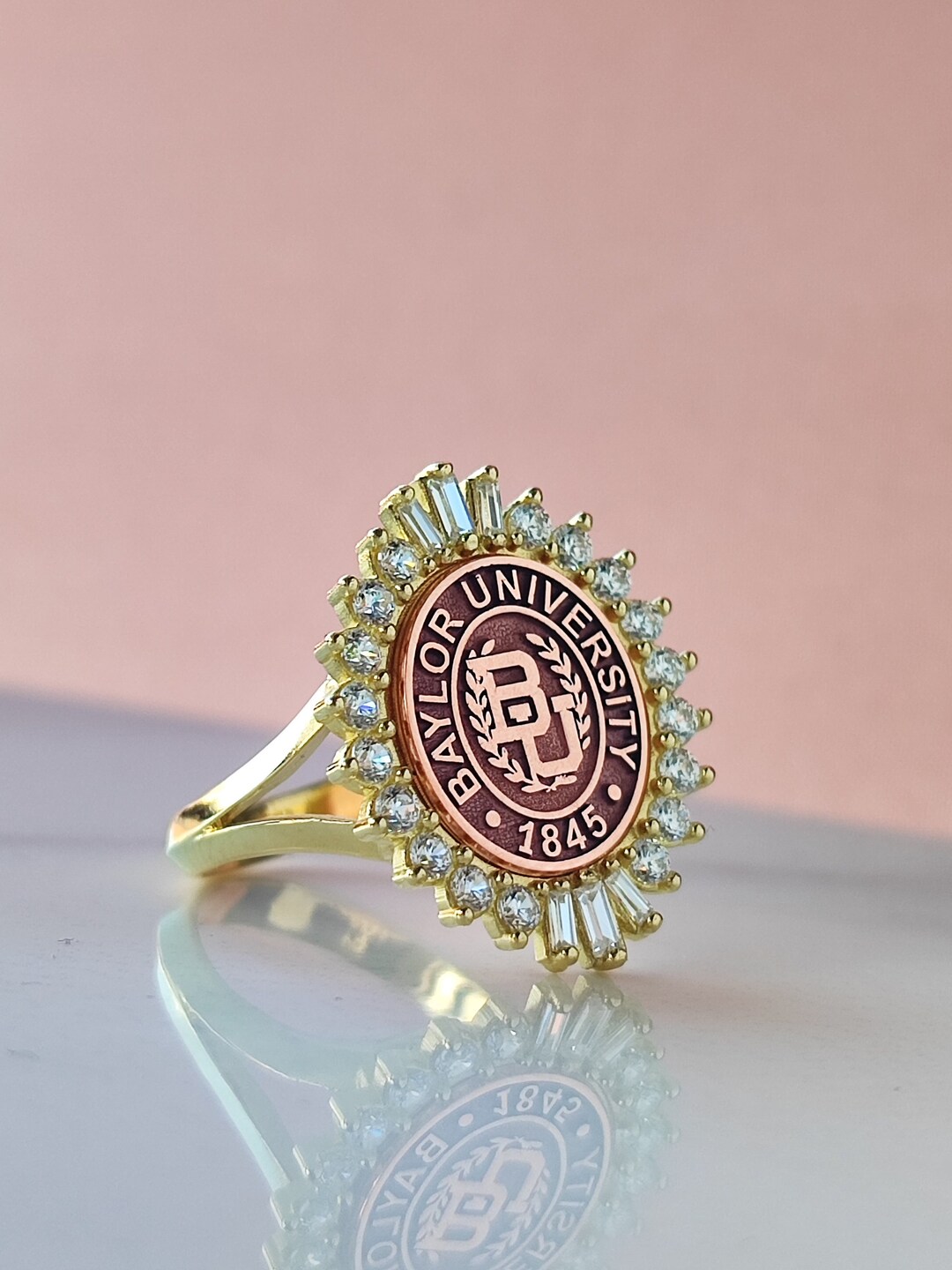 Custom Graduation Signet Ring 14K Gold - Personalized State University ...