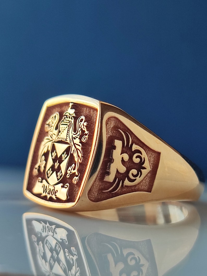 Custom Signet Ring Coat of Arms Ring Family Crest Ring Mens - Etsy