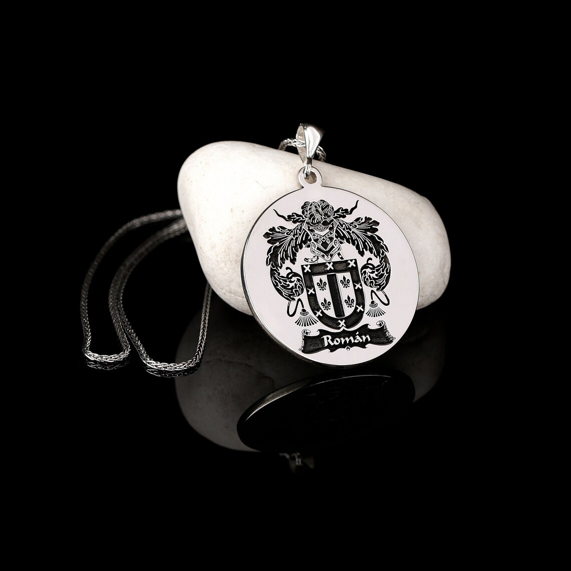 Gold Family Crest Pendant Necklace, Coat of Arms Necklace, Family ...