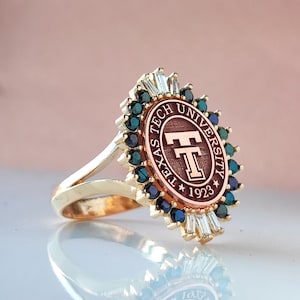 Texas Tech University Graduation Ring 14K Gold - Personalized TTU Red ...