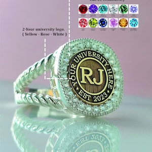 Personalized College Ring , Solid Gold College Ring , High School Ring ...