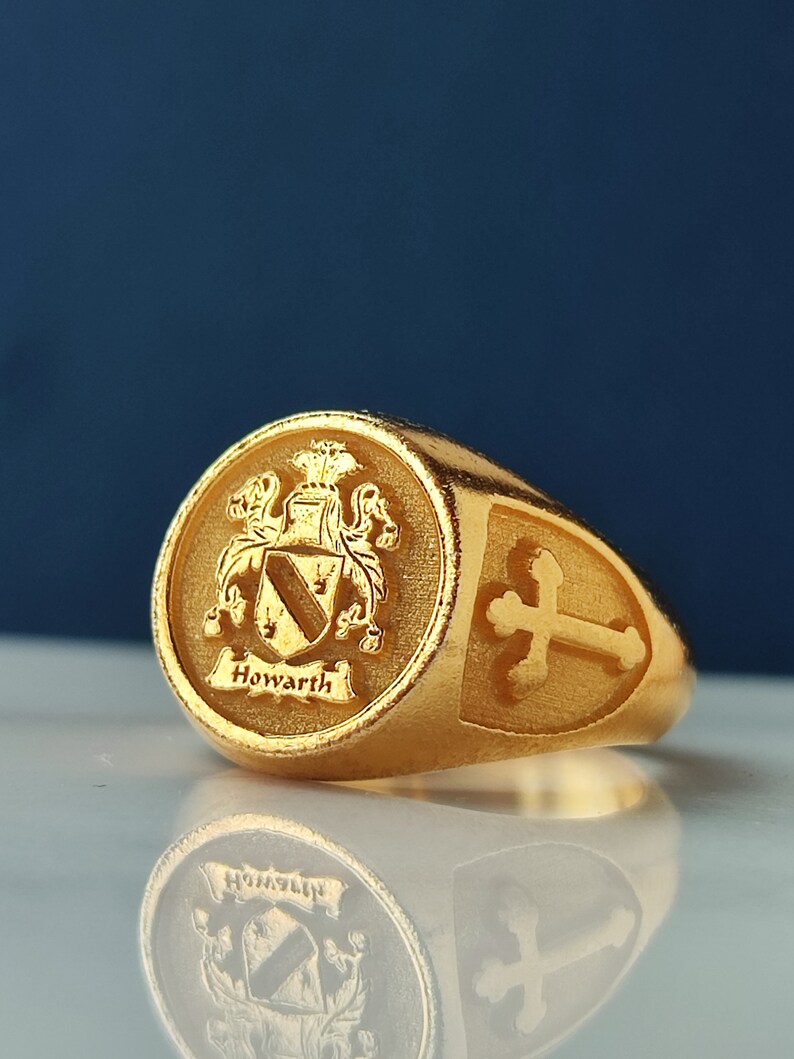 Family Crest Signet Ring Coat of Arms Ring Custom Rings for Men Silver ...