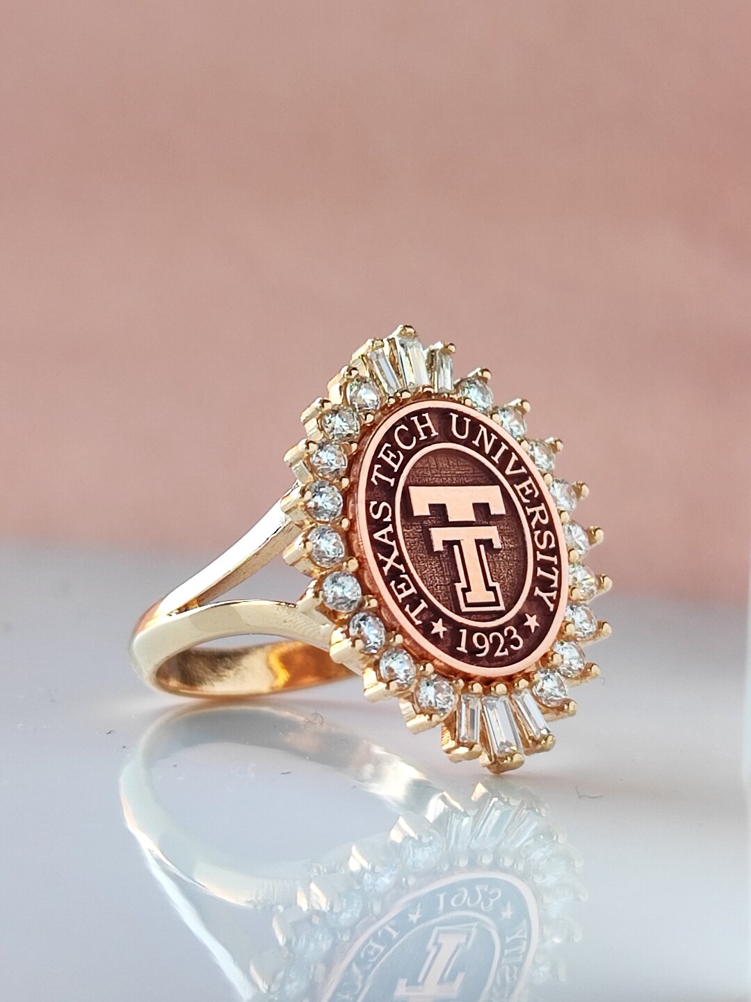 Solid Gold College Ring , Personalized Jewelry , Personalized High ...
