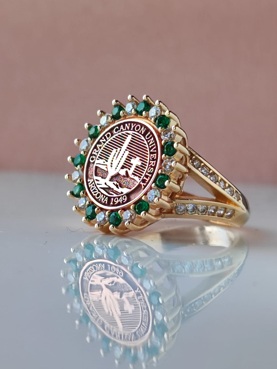 Sterling Silver College Ring , Woman Graduation Ring , Personalized ...