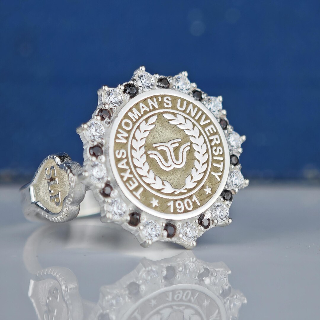 University Ring , Woman College Ring , Solid Gold Ring , Personalized ...