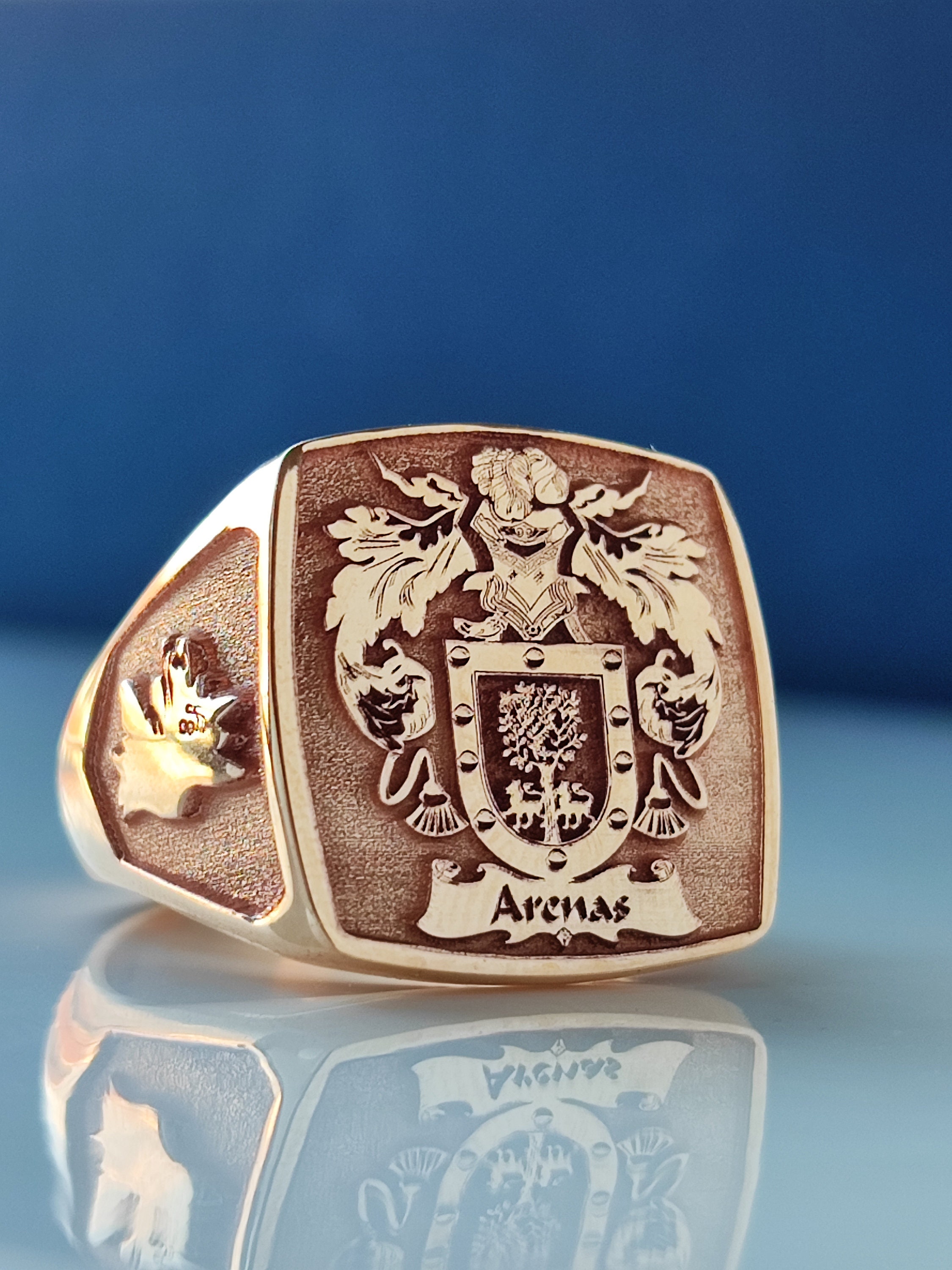 Family Crest Signet Ring Coat of Arms Ring Custom Rings for Men Silver ...
