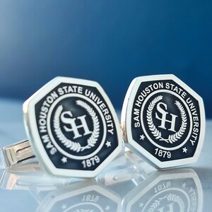 Sterling Silver Graduation Cufflinks, University Seal, Deep Engraved - Etsy
