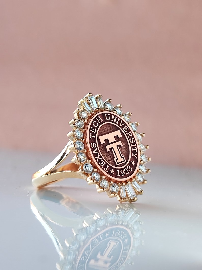 Solid Gold College Ring Personalized Jewelry Personalized - Etsy