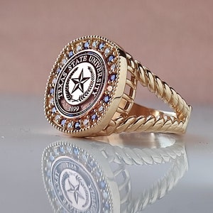 Personalized College Ring , Solid Gold College Ring , High School Ring ...