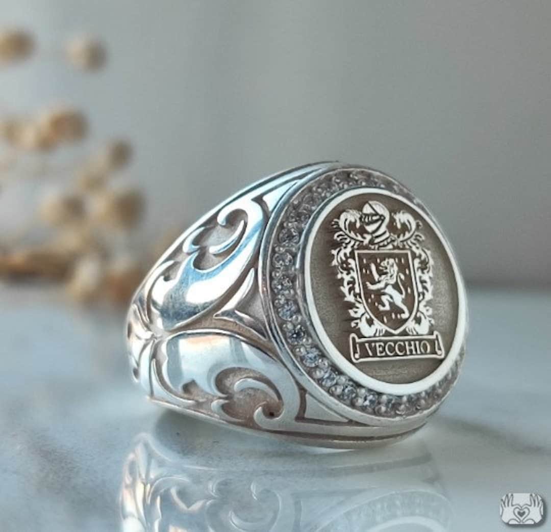 Coat of Arms Ring, Family Crest Rings, Custom Signet Ring, Crest Ring ...