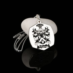 Coat of Arms Necklace, Family Crest Necklace, Custom Signet Pendant ...