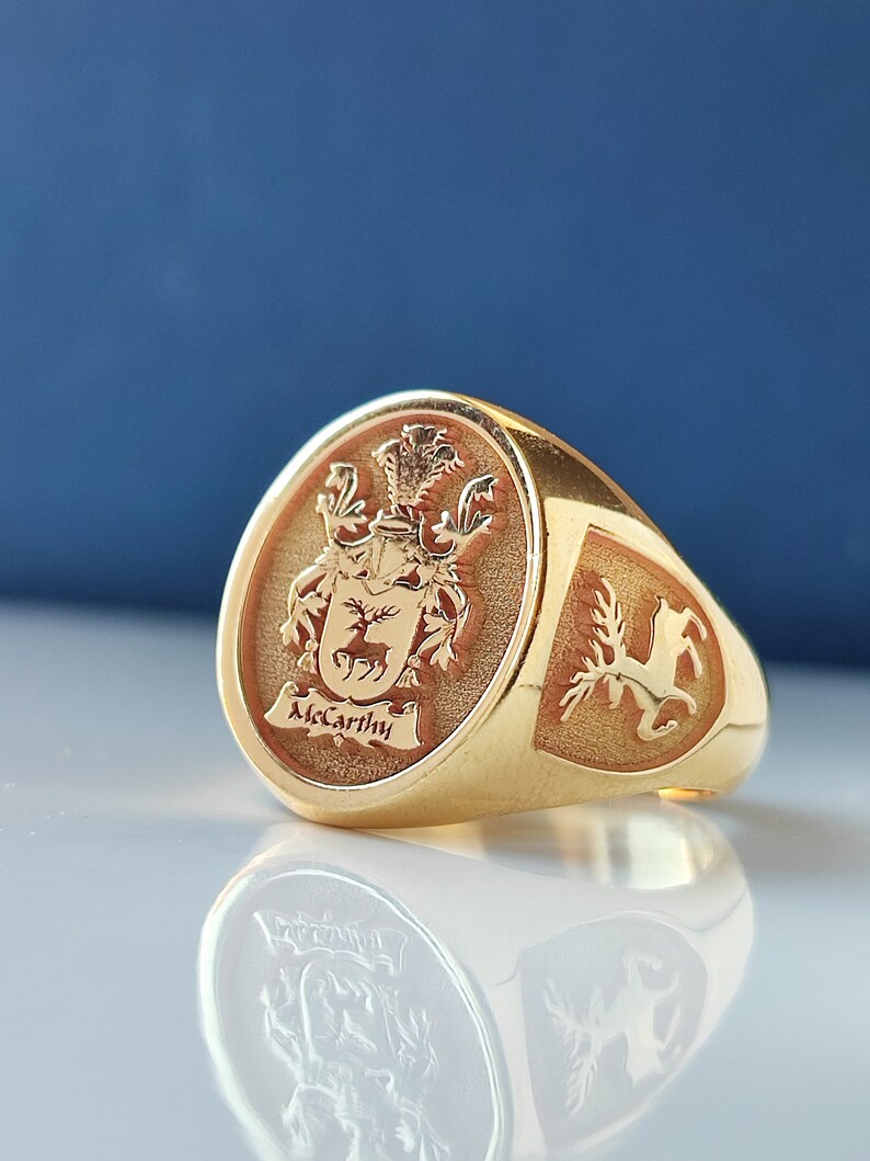 Family Crest Ring Coat of Arms Ring Personalized Ring for - Etsy