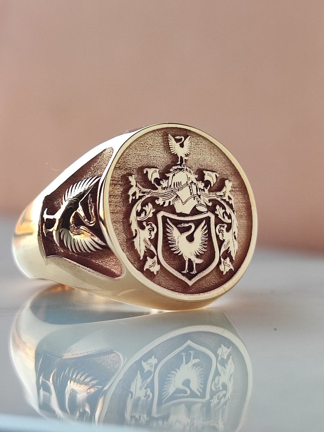 Signet Ring, Coat of Arms Ring, Family Crest Ring, Armorial Ring ...