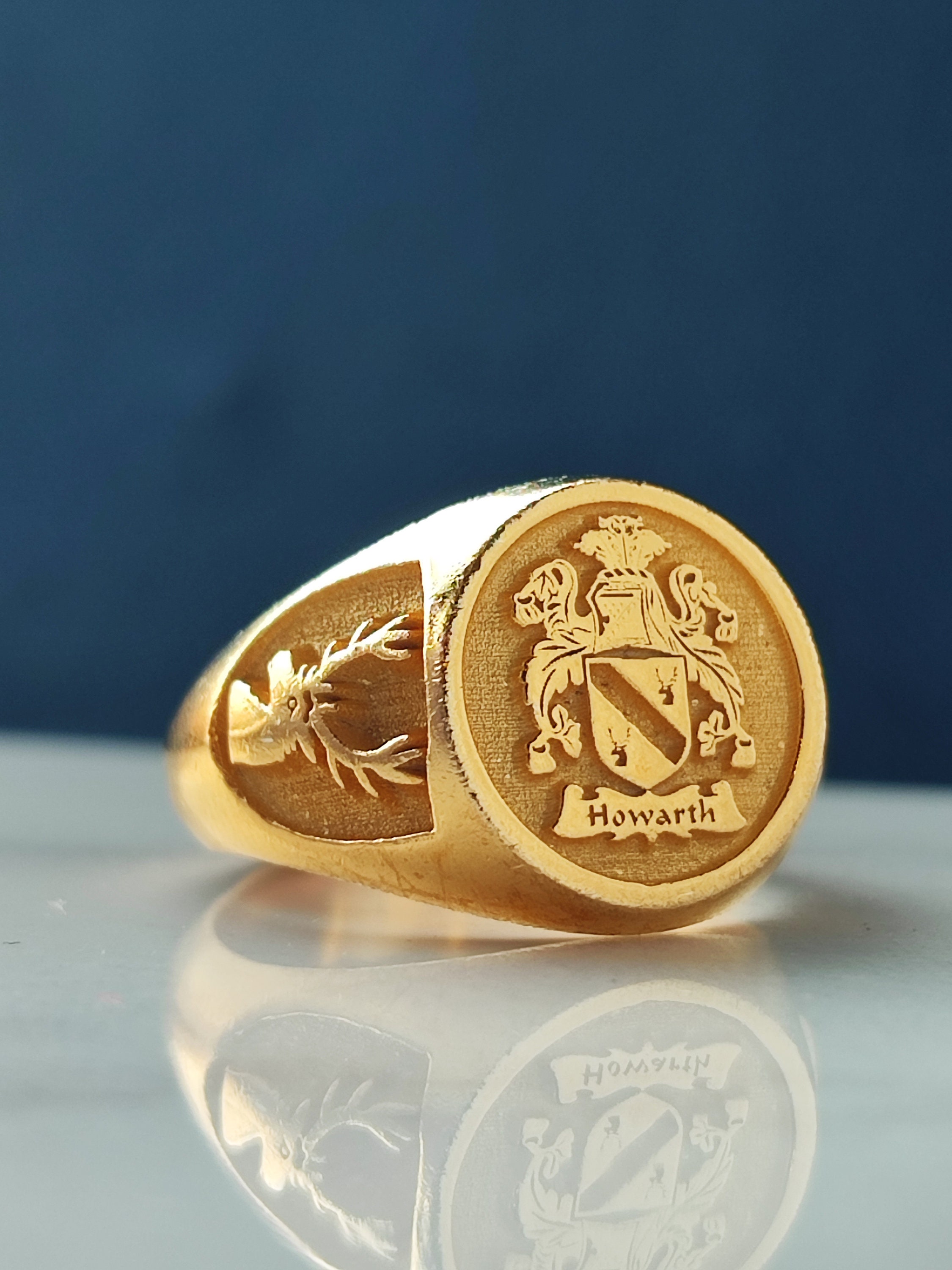 Family Crest Signet Ring Coat of Arms Ring Custom Rings for Men Silver ...
