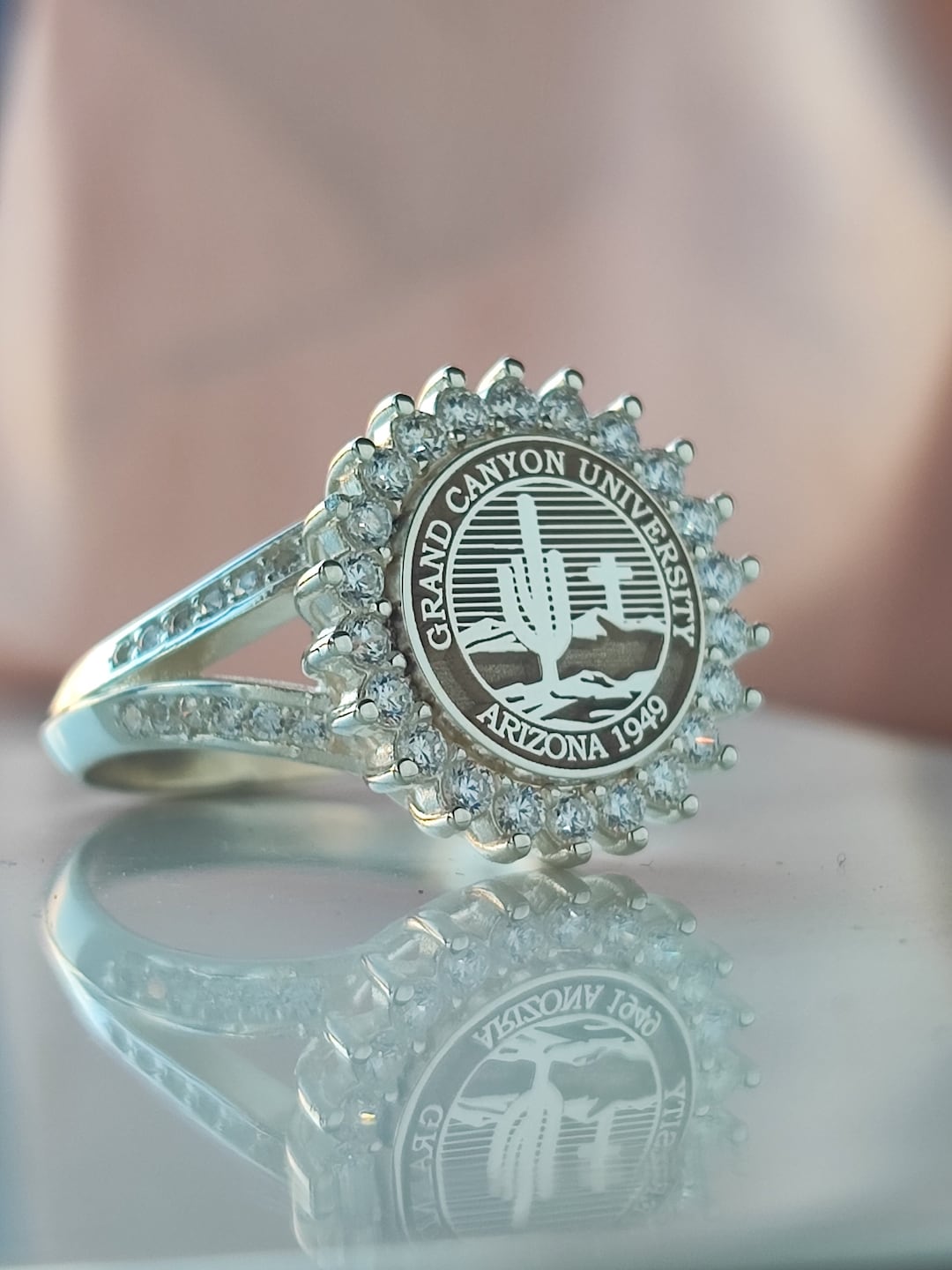 Sterling Silver College Ring , Woman Graduation Ring , Personalized ...