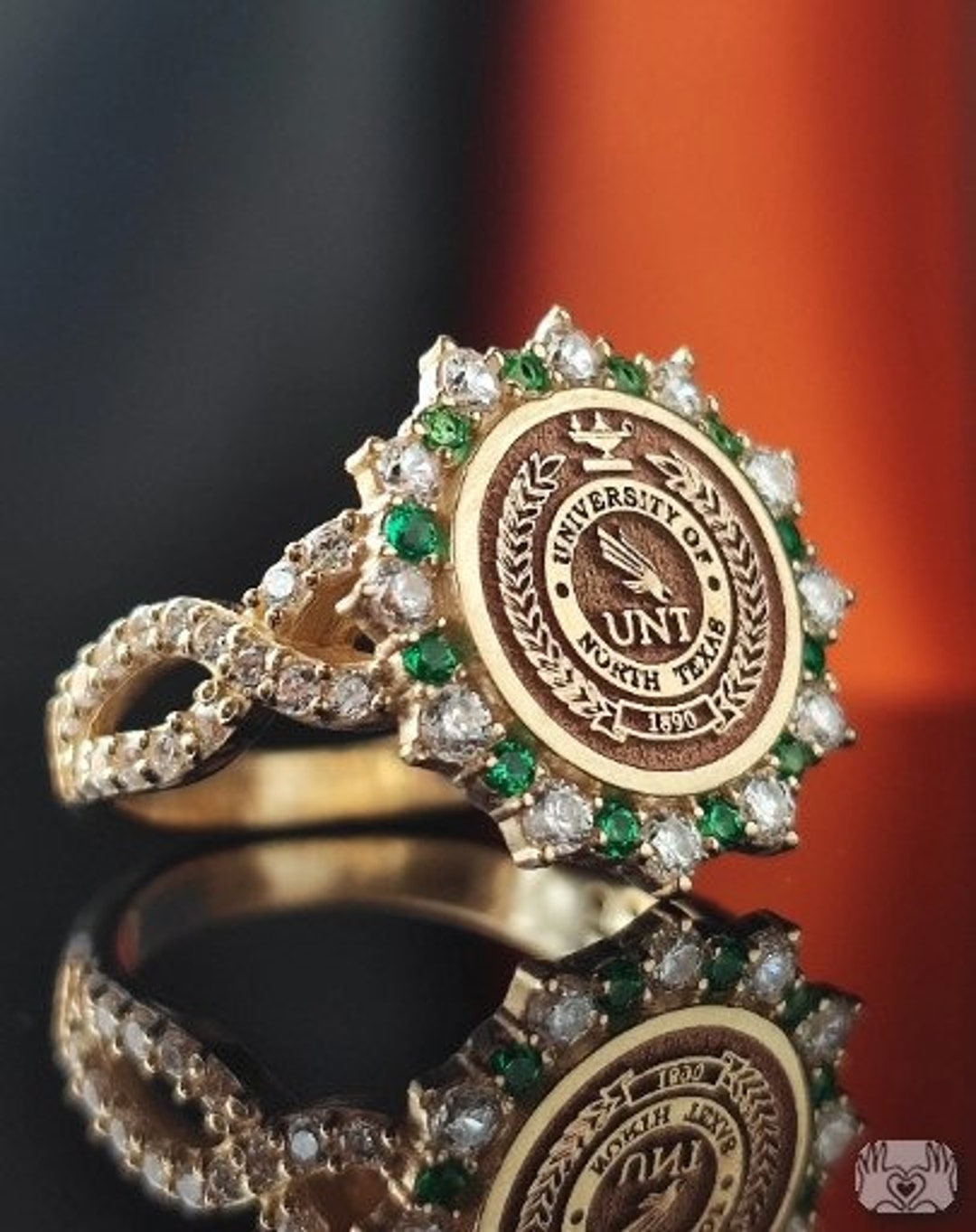 14K Solid Gold Class Ring , College Ring , University Ring , Gold Ring ...