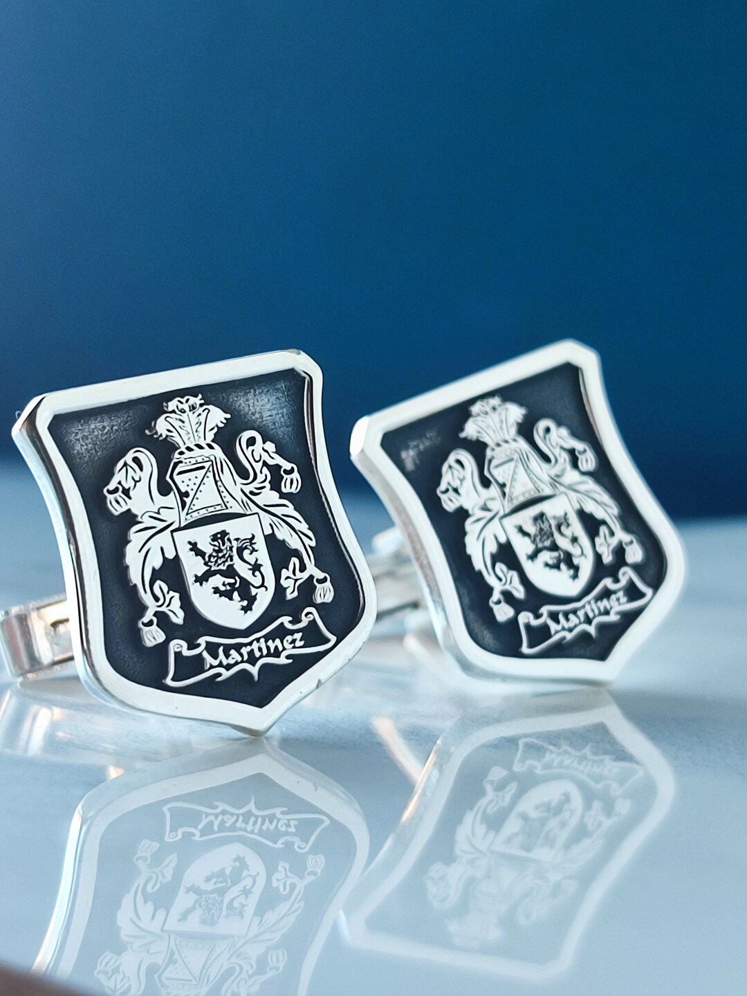 Personalized Family Crest Shield Cufflink, Custom Coat of Arm Groom ...