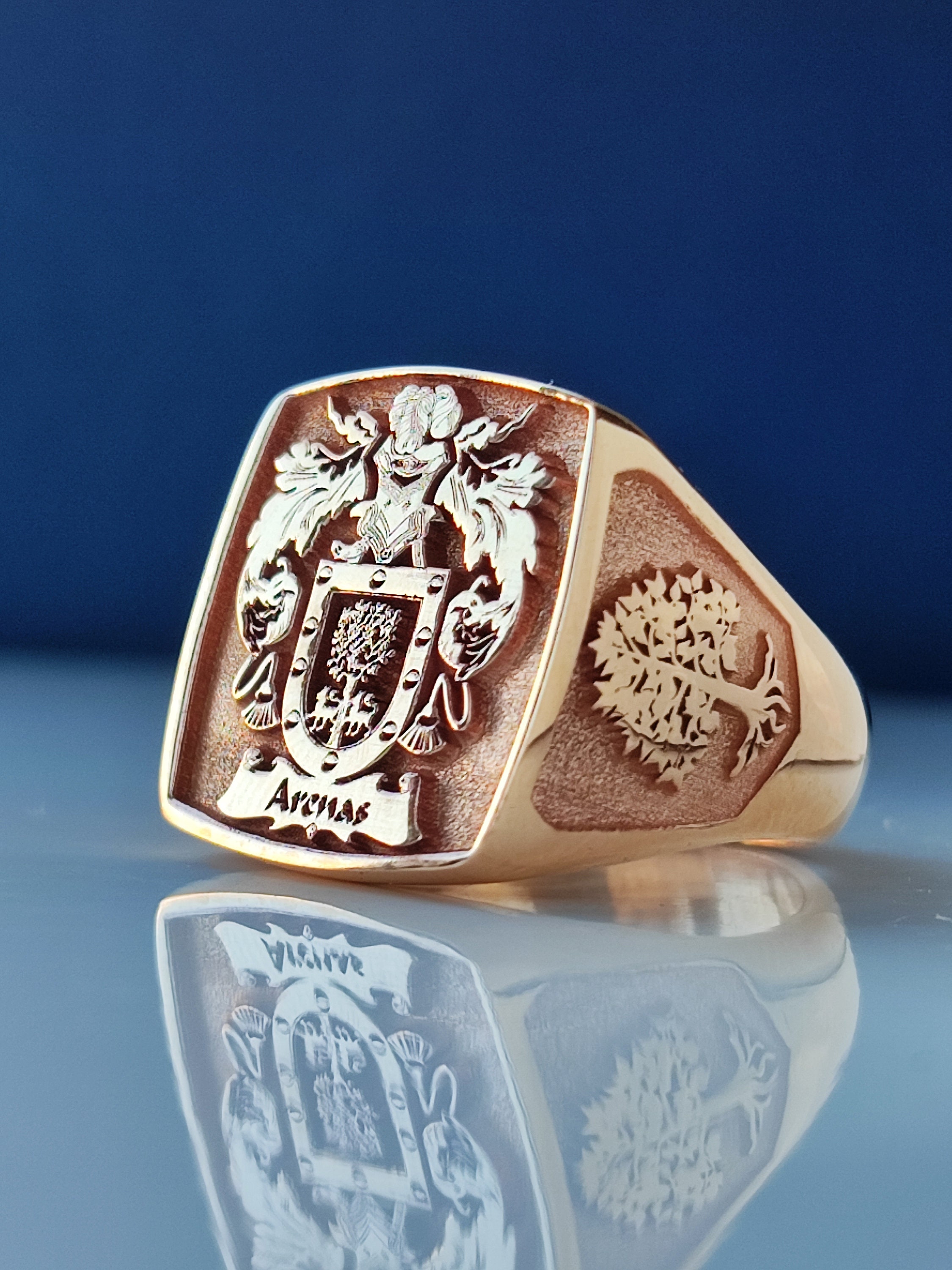 Family Crest Signet Ring Coat of Arms Ring Custom Rings for Men Silver ...