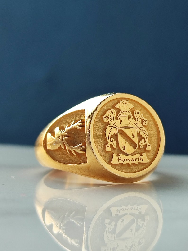 Family Crest Signet Ring Coat of Arms Ring Custom Rings for Men Silver ...