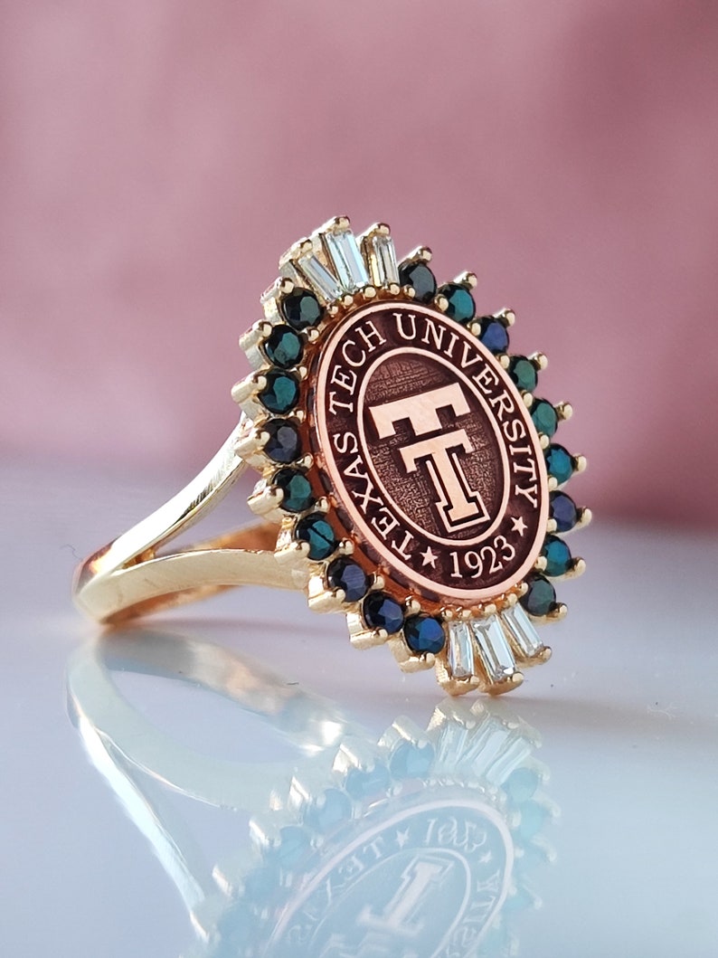 Custom University Ring 14K Gold 925 Sterling Silver - Personalized ...