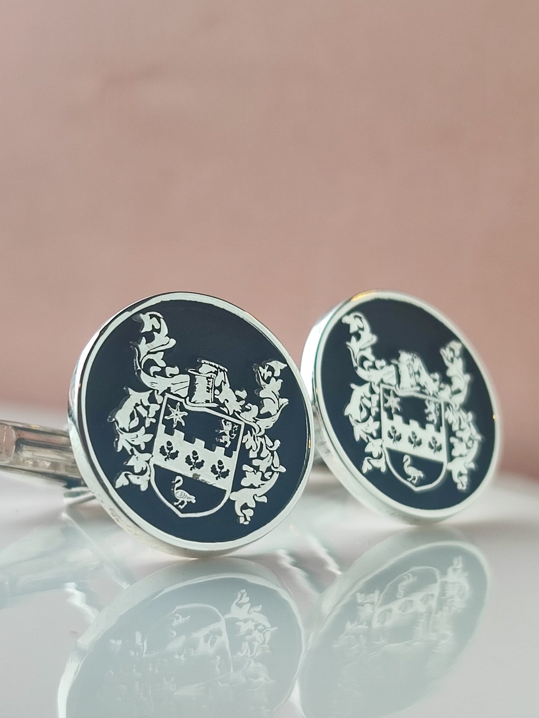 Personalized Coat of Arm Cuff Links With Sterling Silver,custom ...