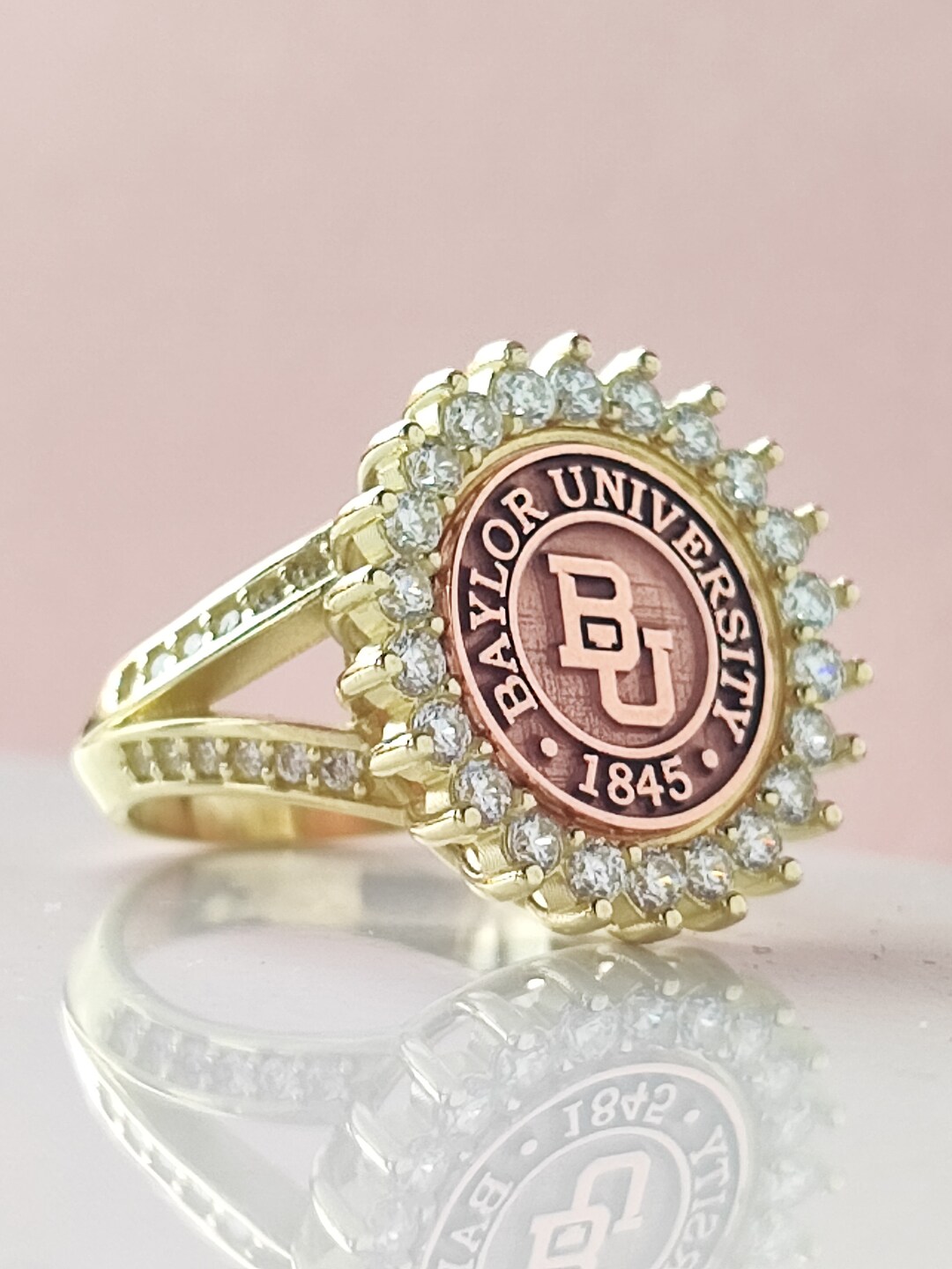 10K Gold Women’s Graduation Ring With Gemstones, Personalized ...