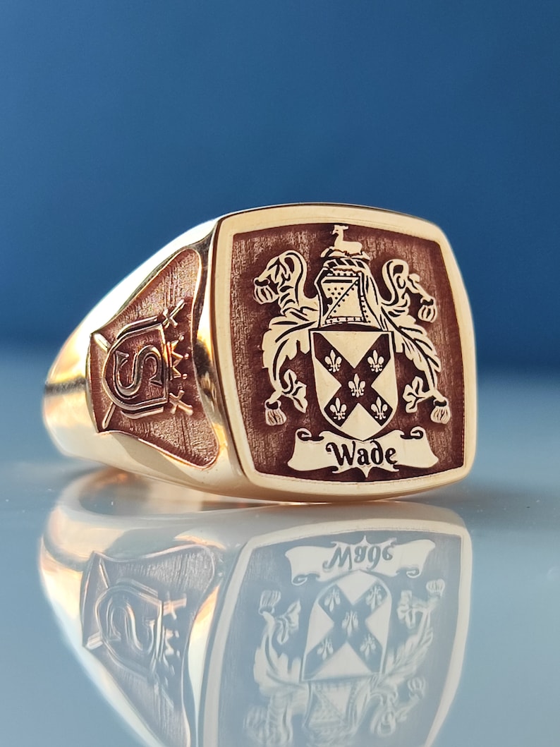 Custom Signet Ring Coat of Arms Ring Family Crest Ring Mens - Etsy
