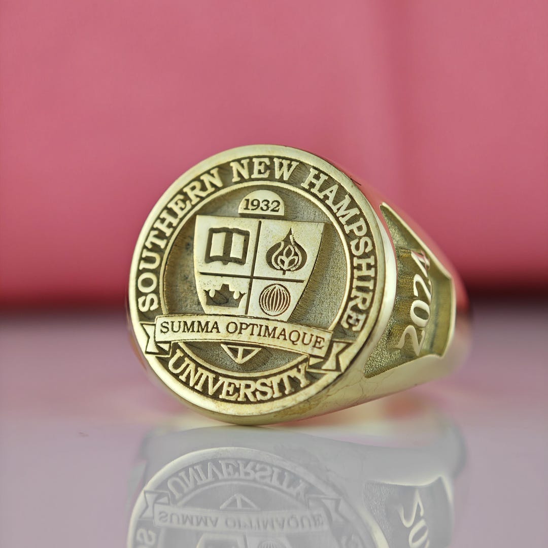 Gold College Ring , Class Ring , Personalized Gifts , Birthday Gift , Personalized Ring , High ...