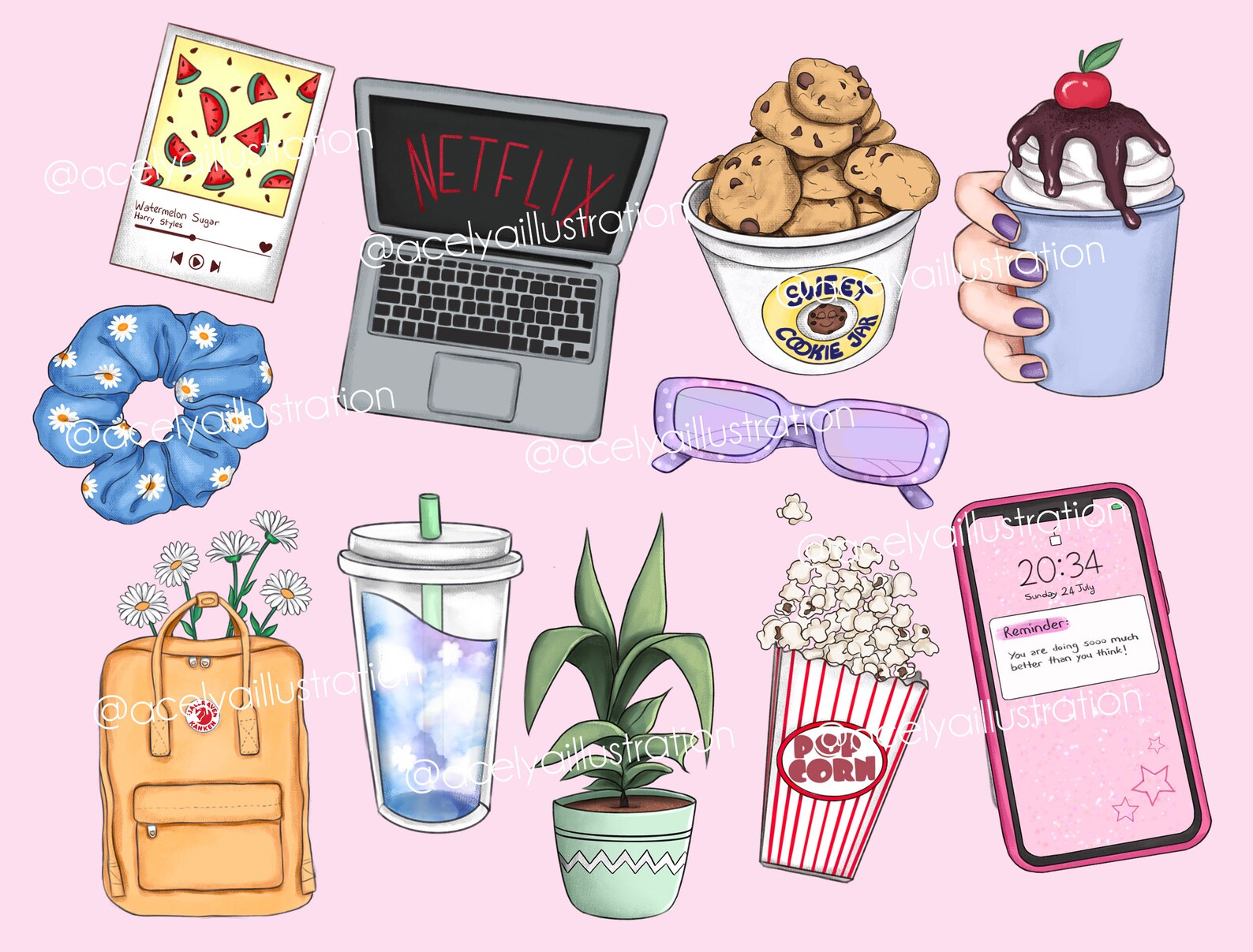 Clipart Set 11 Individual Pngs Everyday Objects, Illustration, Digital ...