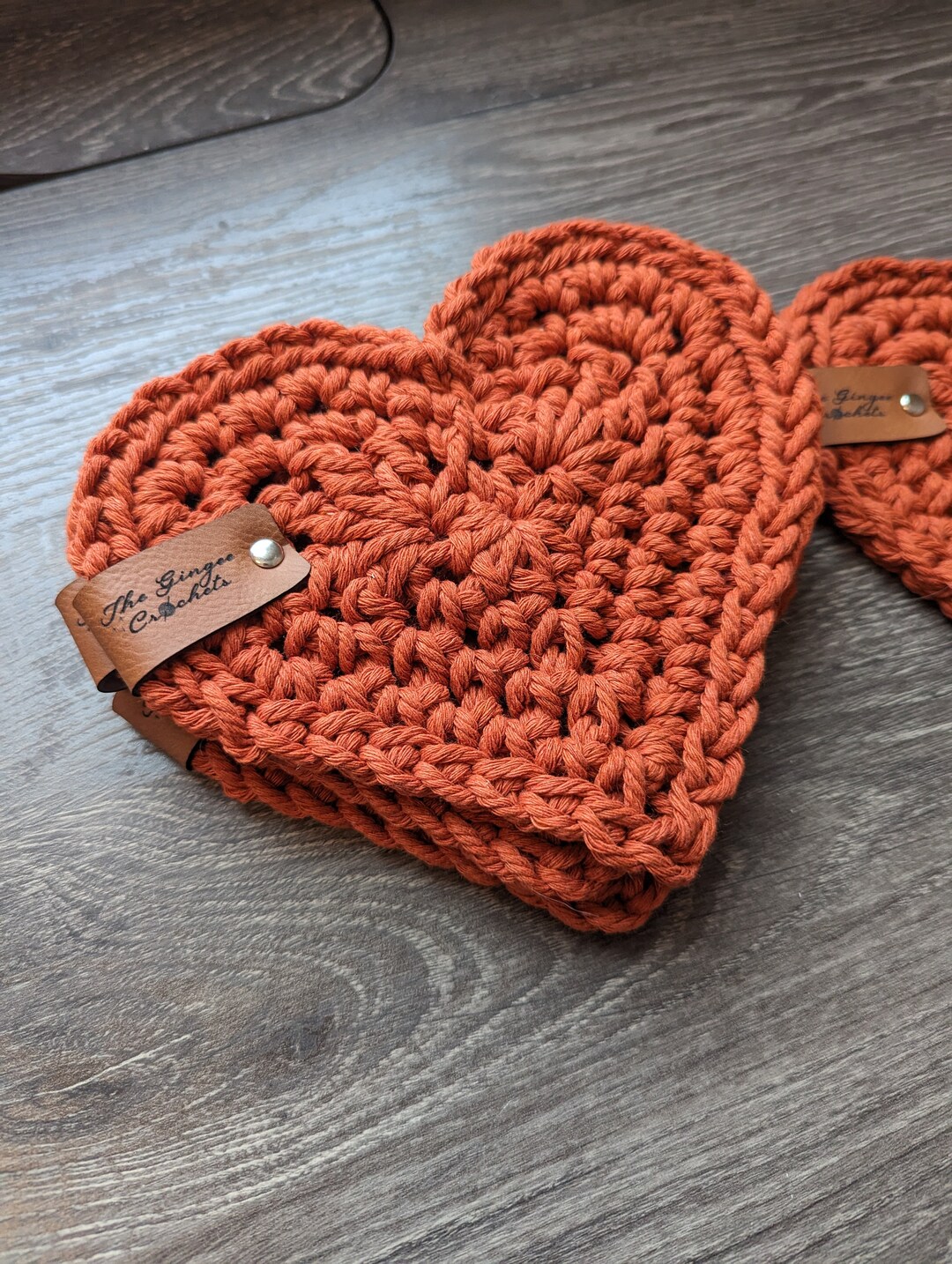 Heart Coasters Crochet Heart Coasters Macrame Heart Coasters Farmhouse ...