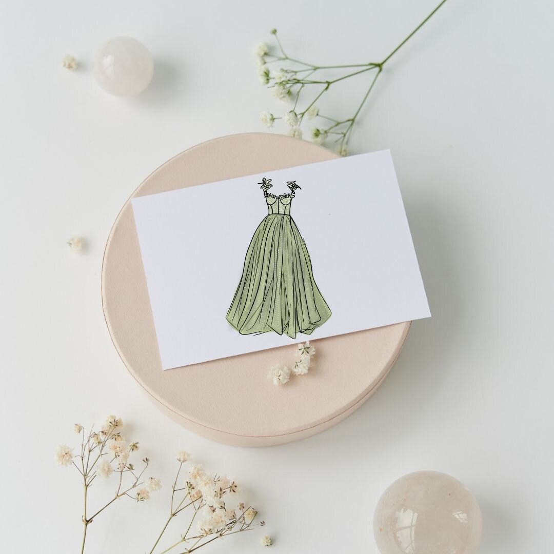Elegant Green Formal Dress PNG and SVG Digital Download for DIY Fashion ...