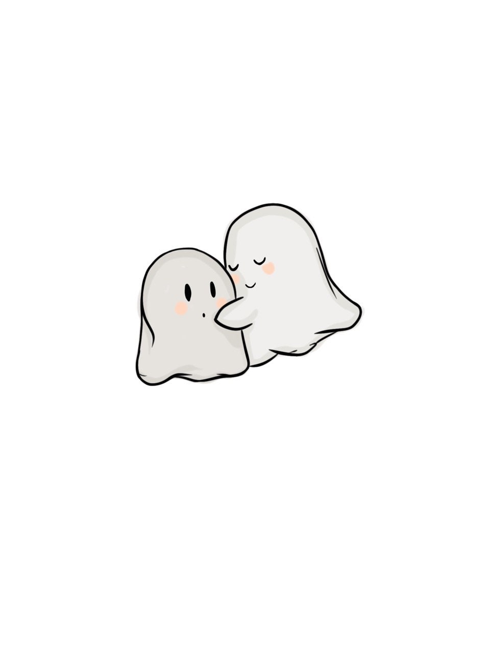 Hugging Ghosts SVG PNG Adorable Ghosts With Christmas Lights Digital ...