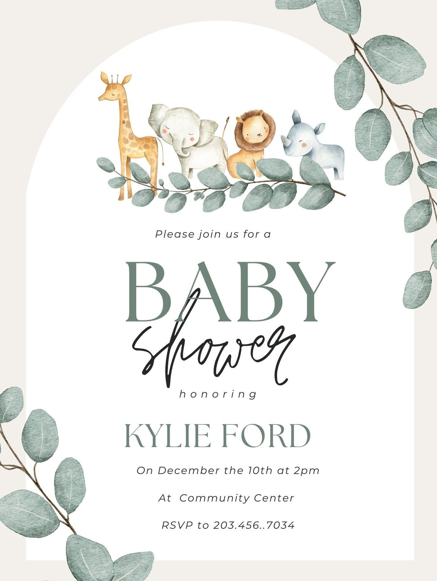 Safari Baby Shower Invitation - Etsy