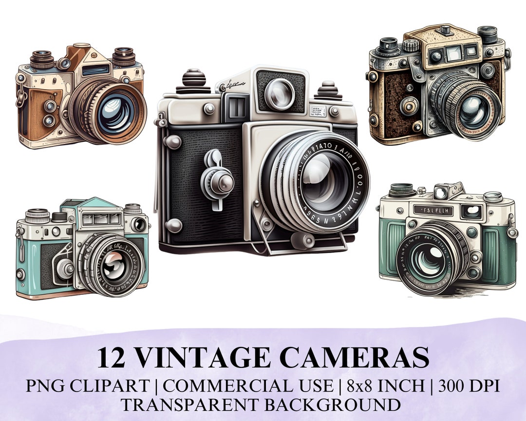 12 Vintage Cameras PNG Clipart, Vintage Camera Clipart, Vintage Clipart ...