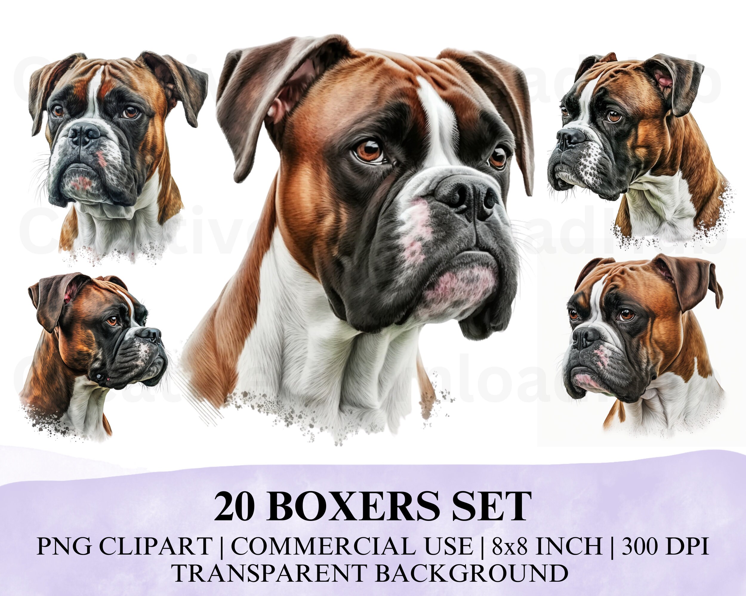 20 PNG Boxers Watercolor Clipart PNG Download, Watercolor Boxer Dogs ...