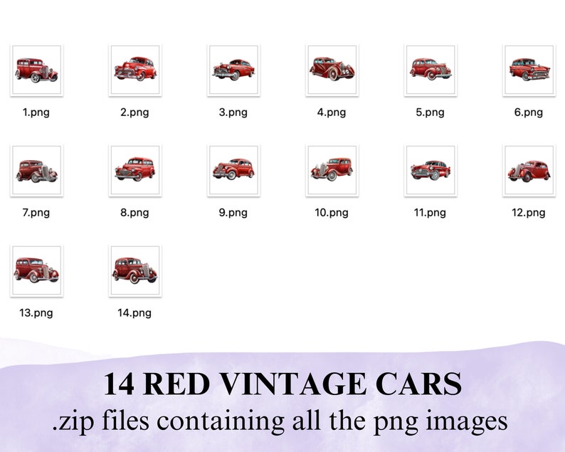14 Red Vintage Cars PNG Clipart Vintage Style Red Cars - Etsy