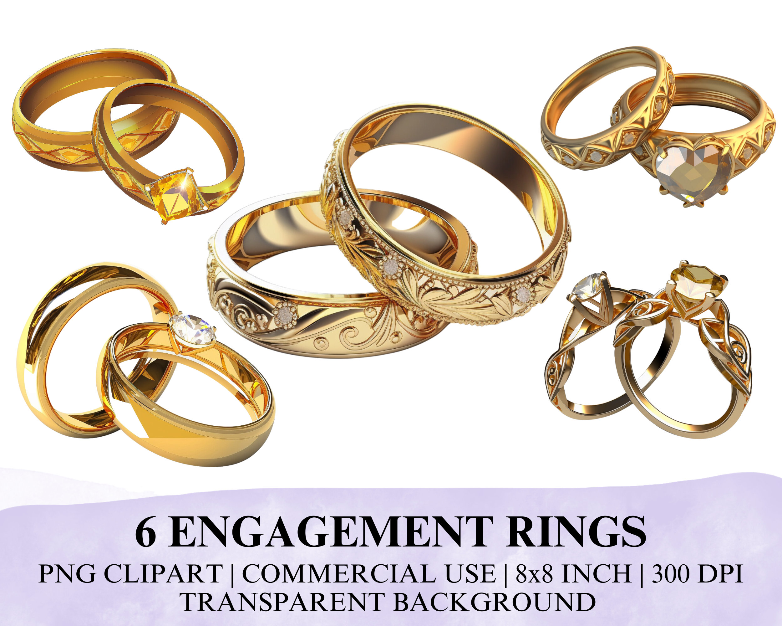 6 Engagement Rings PNG Clipart, Clipart Wedding Rings, Engagement Rings ...