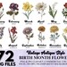 72 PNG Cartoon Style Birth Month Flowers Clipart, Clipart Birth Month ...