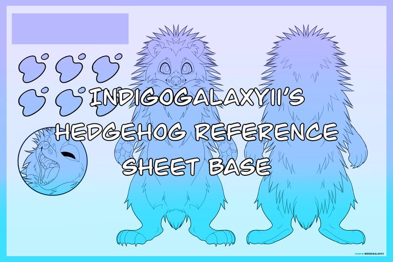 Hedgehog Reference Sheet Base - Etsy