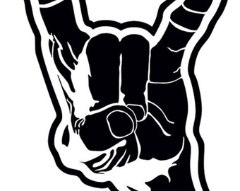 Metal Rock Devil Horns Vinyl Decal Sticker Bumper Car Truck - Etsy