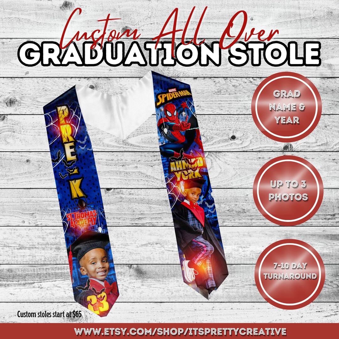 Spider Web Man Inspired Graduation Stole Customizable Graduation Stole ...