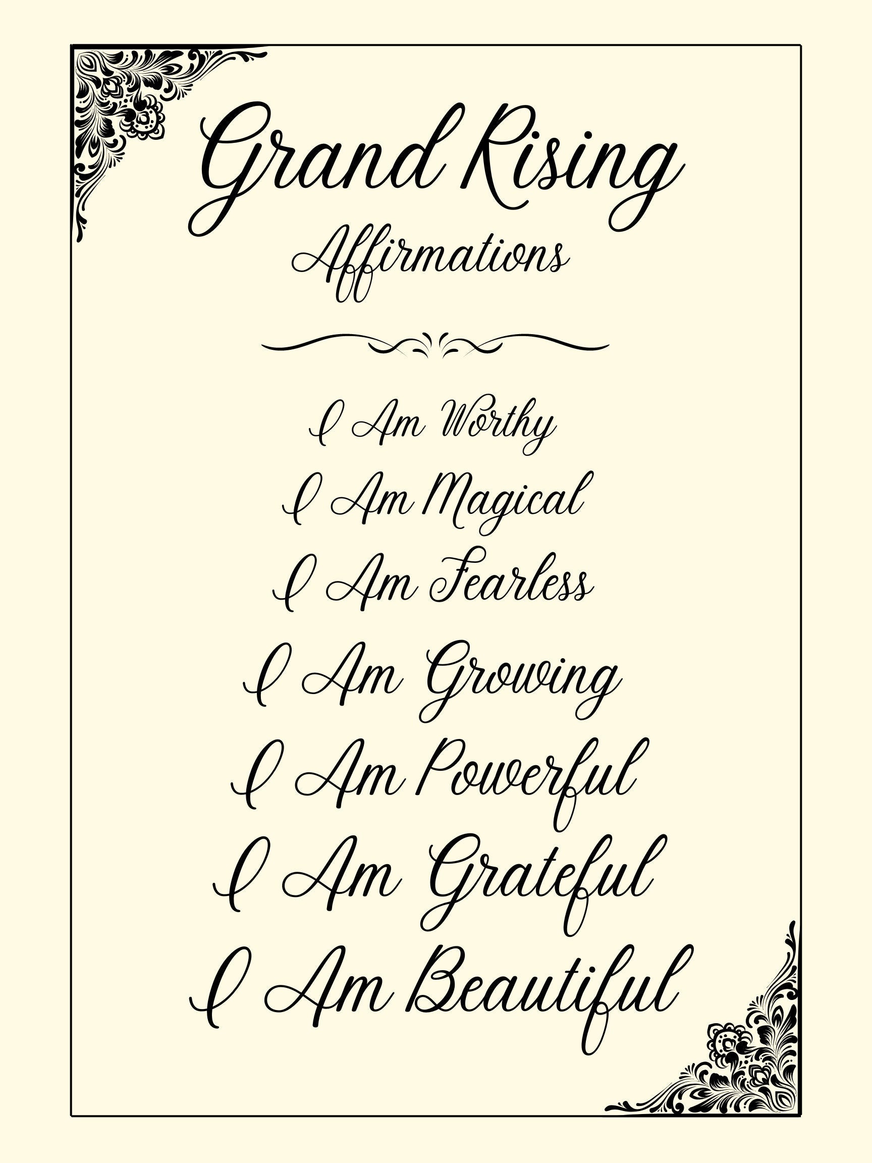 Grand Rising I Am Affirmations Poster Printable Digital - Etsy