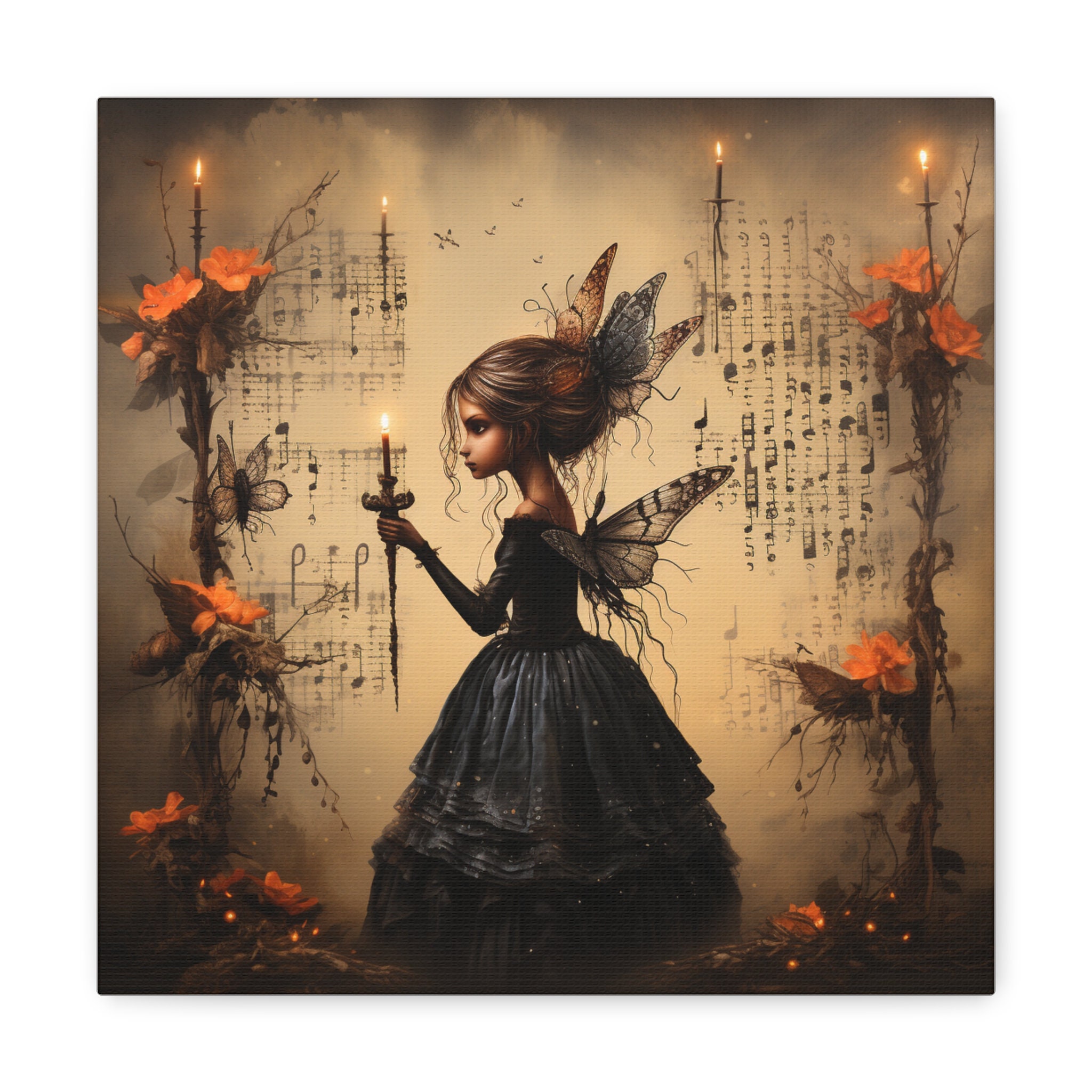 Midnight Bloom: Ebony Fairy in a Floral Ballet - Etsy