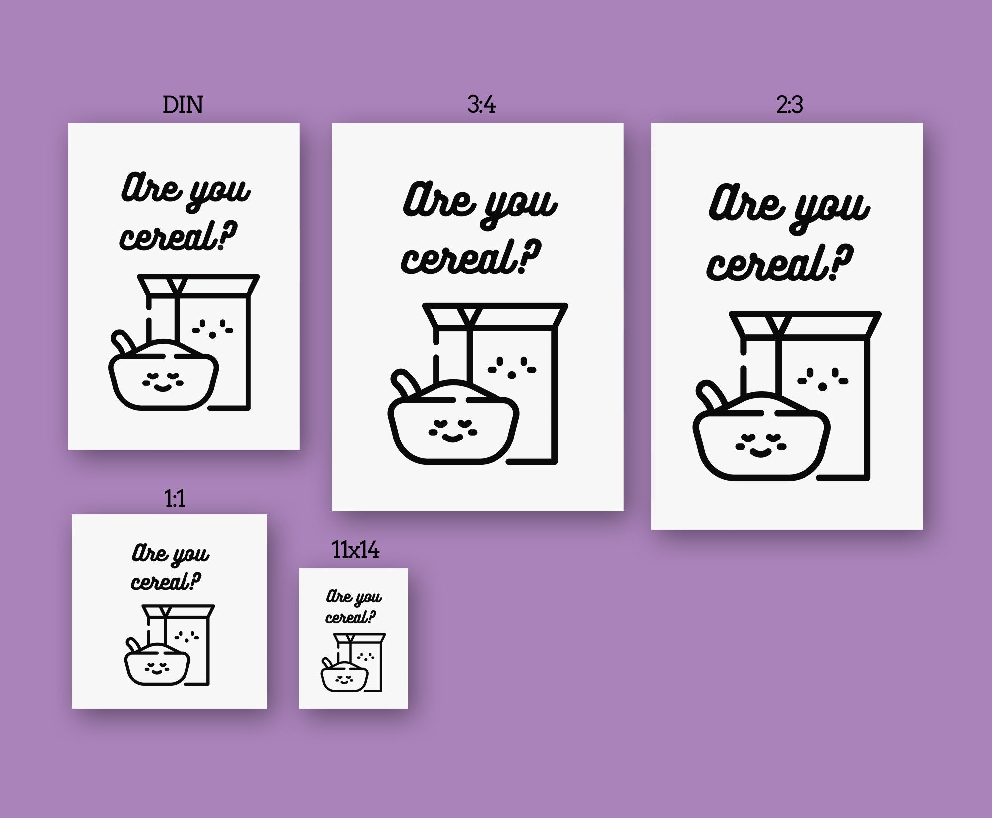 Are You Cereal Typography Poster for Kitchen and Breakfast Area. Gift ...